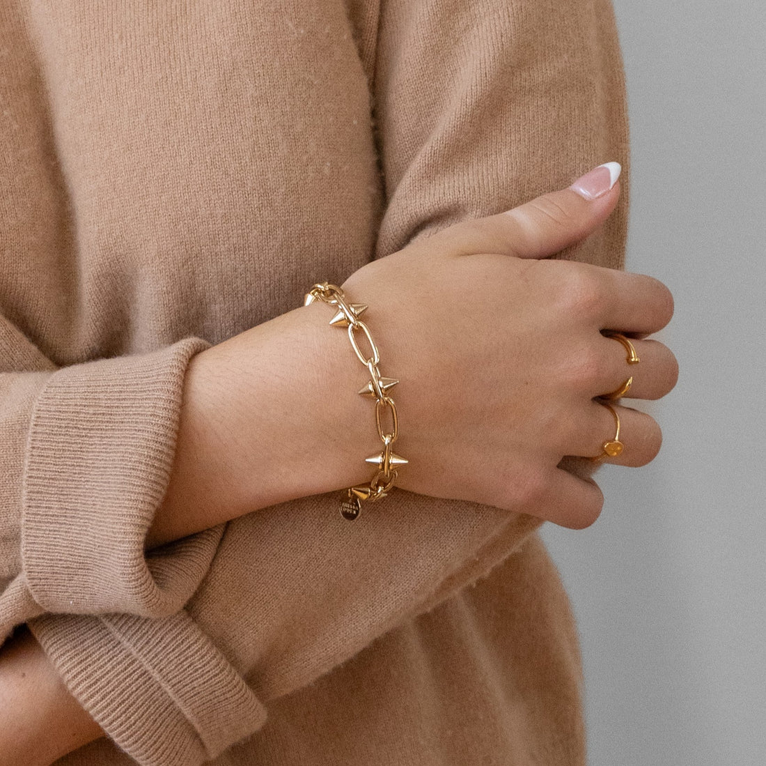 Toom Bracelet | 14k Gold Plated Spike Barbed Wire Chain | Larissa Loden