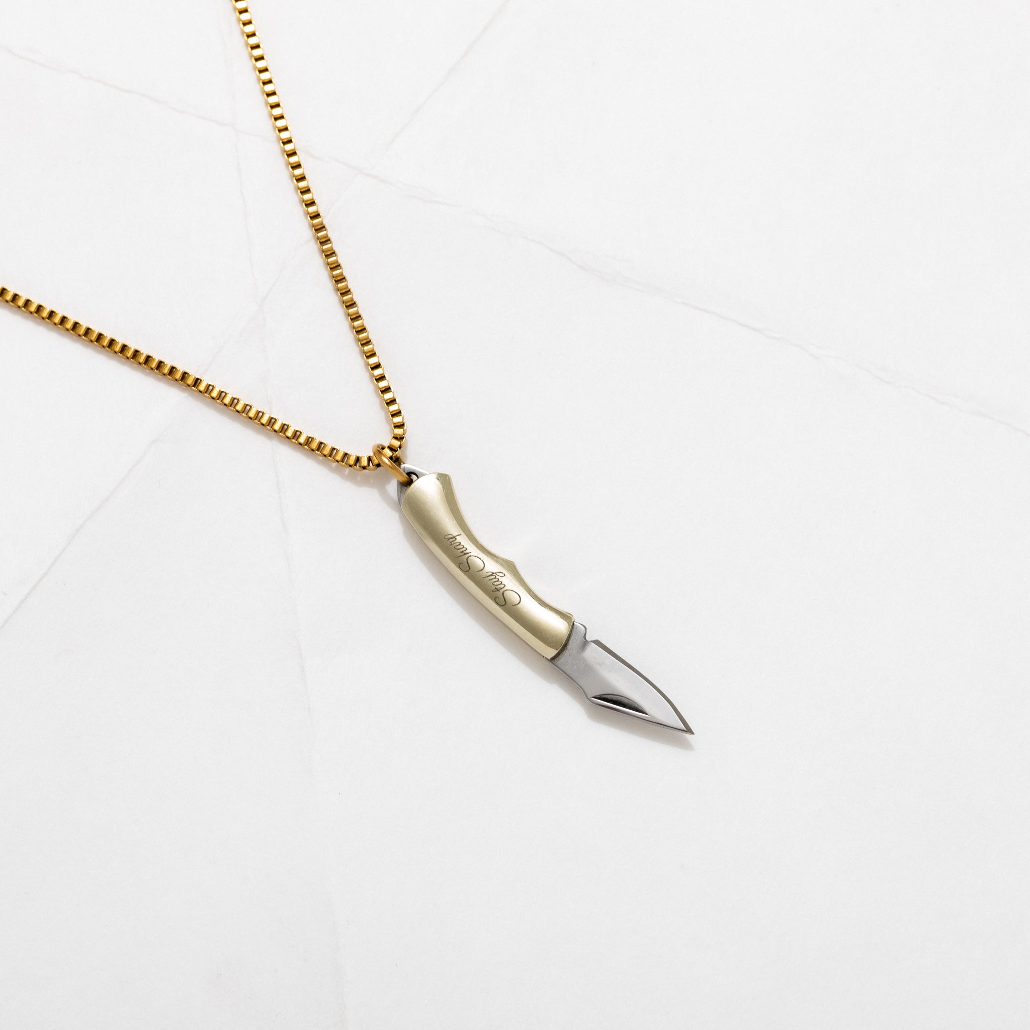 Sloane Engraved Knife Necklace | Real Knife Necklace | Larissa Loden