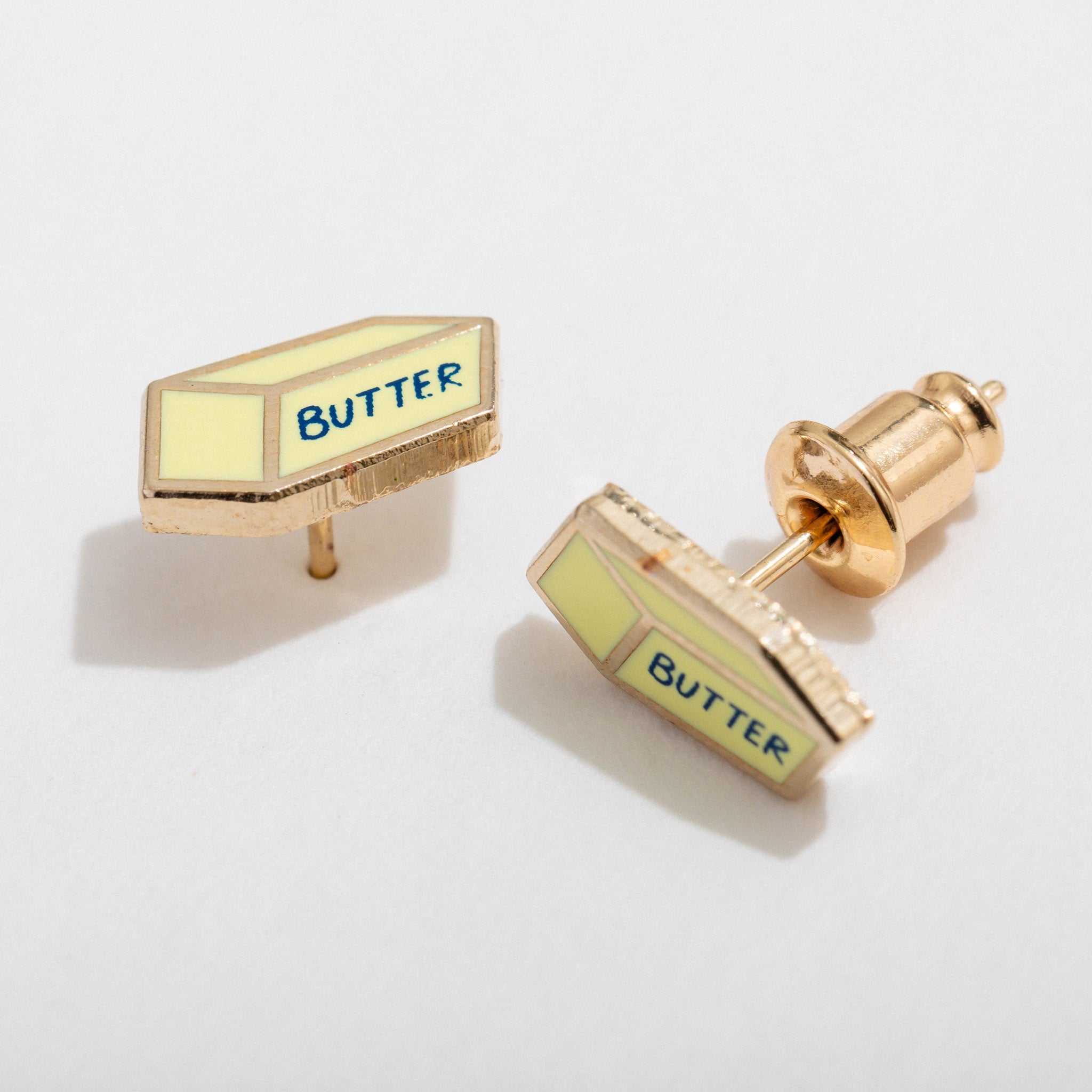 Butter Stud Earrings | Enamel Stud Earrings | Larissa Loden