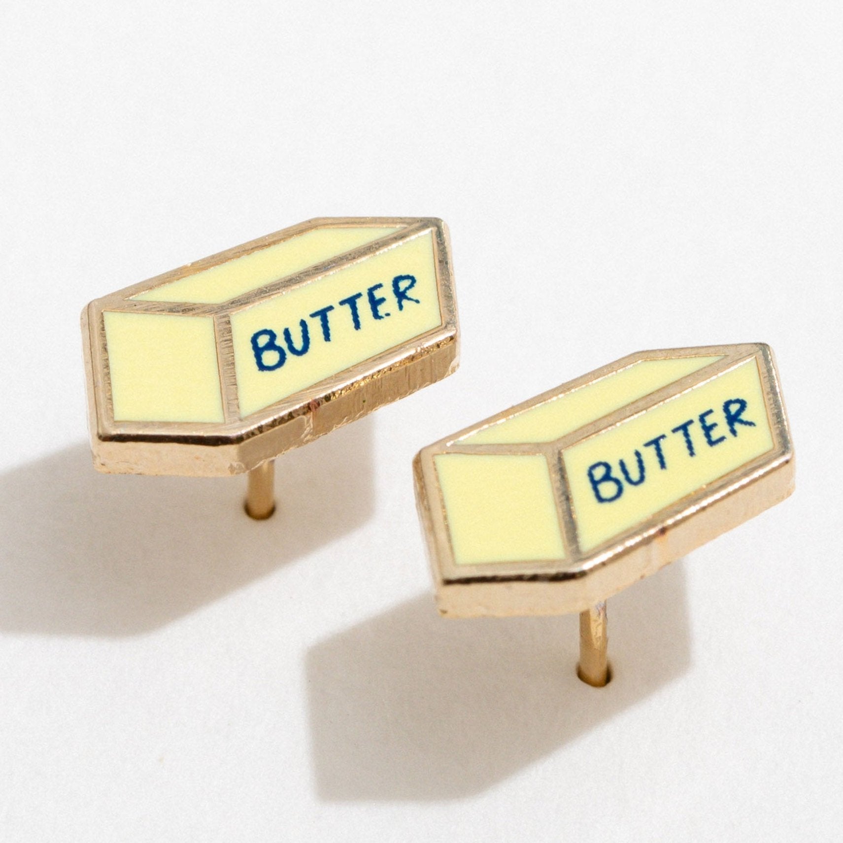 Butter Stud Earrings | Enamel Stud Earrings | Larissa Loden