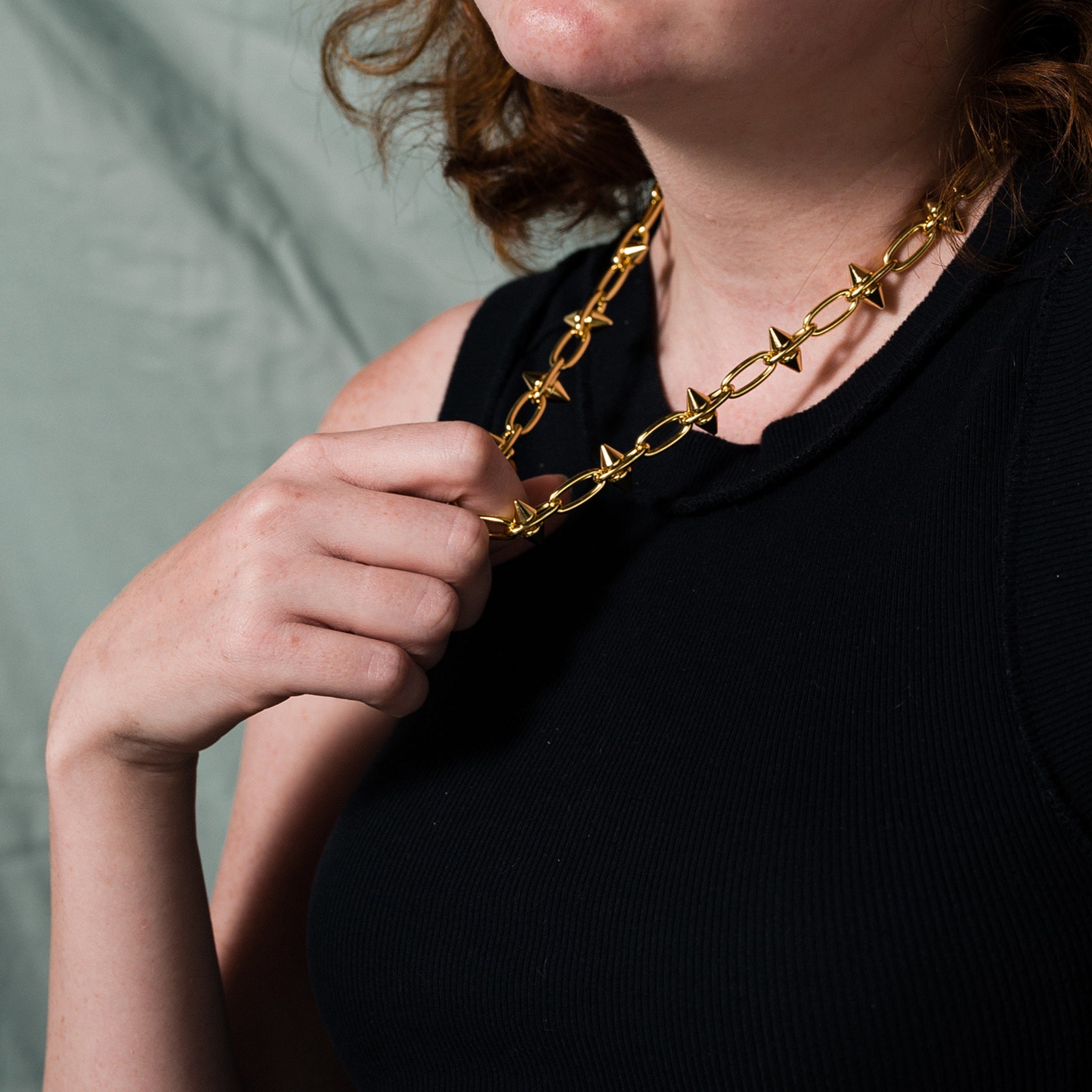Toom Necklace | Gold Plated Spike Barbed Wire Jewelry | Larissa Loden