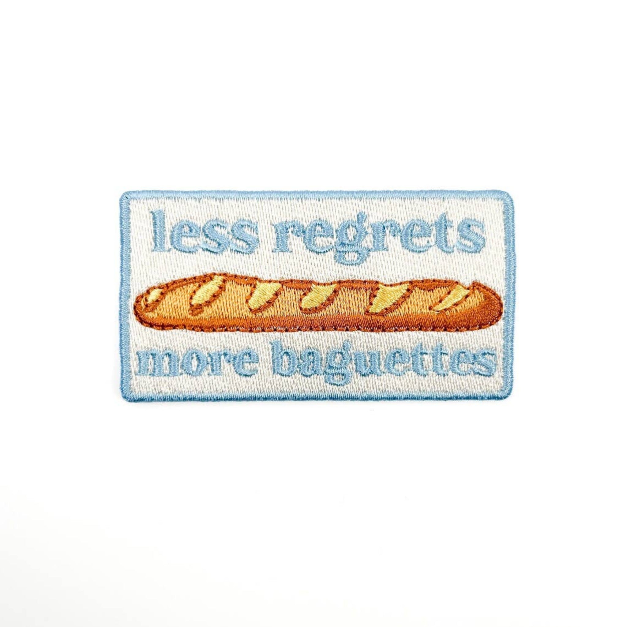 Less Regrets More Baguettes Embroidered Patch | Iron-On Patch for Hats ...